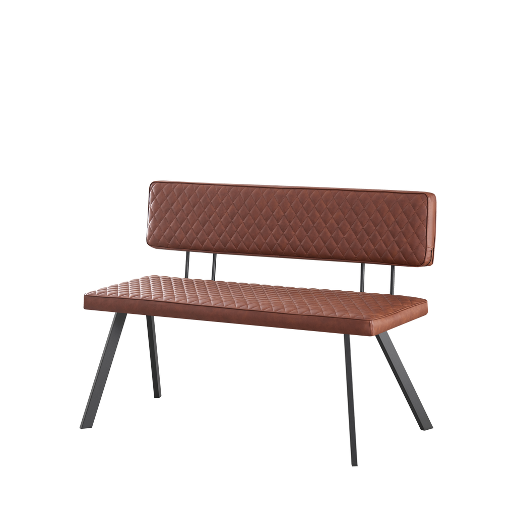 Cabin Dining Bench, Synthetic Leather - Vintage Brown | Novena ...