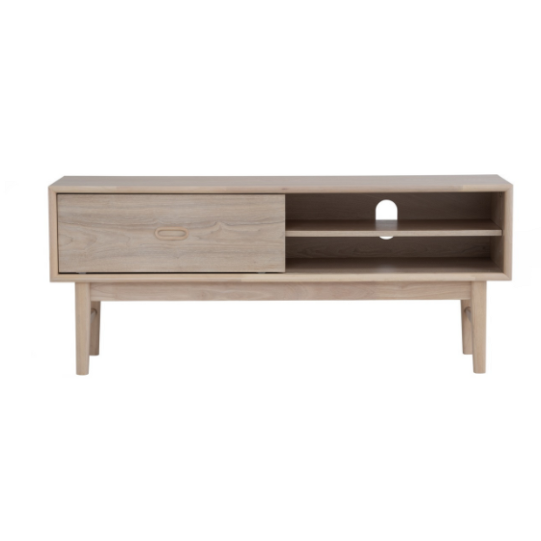Hastin 1.2M TV Cabinet, Wood - White Wash — Novena Furniture Singapore