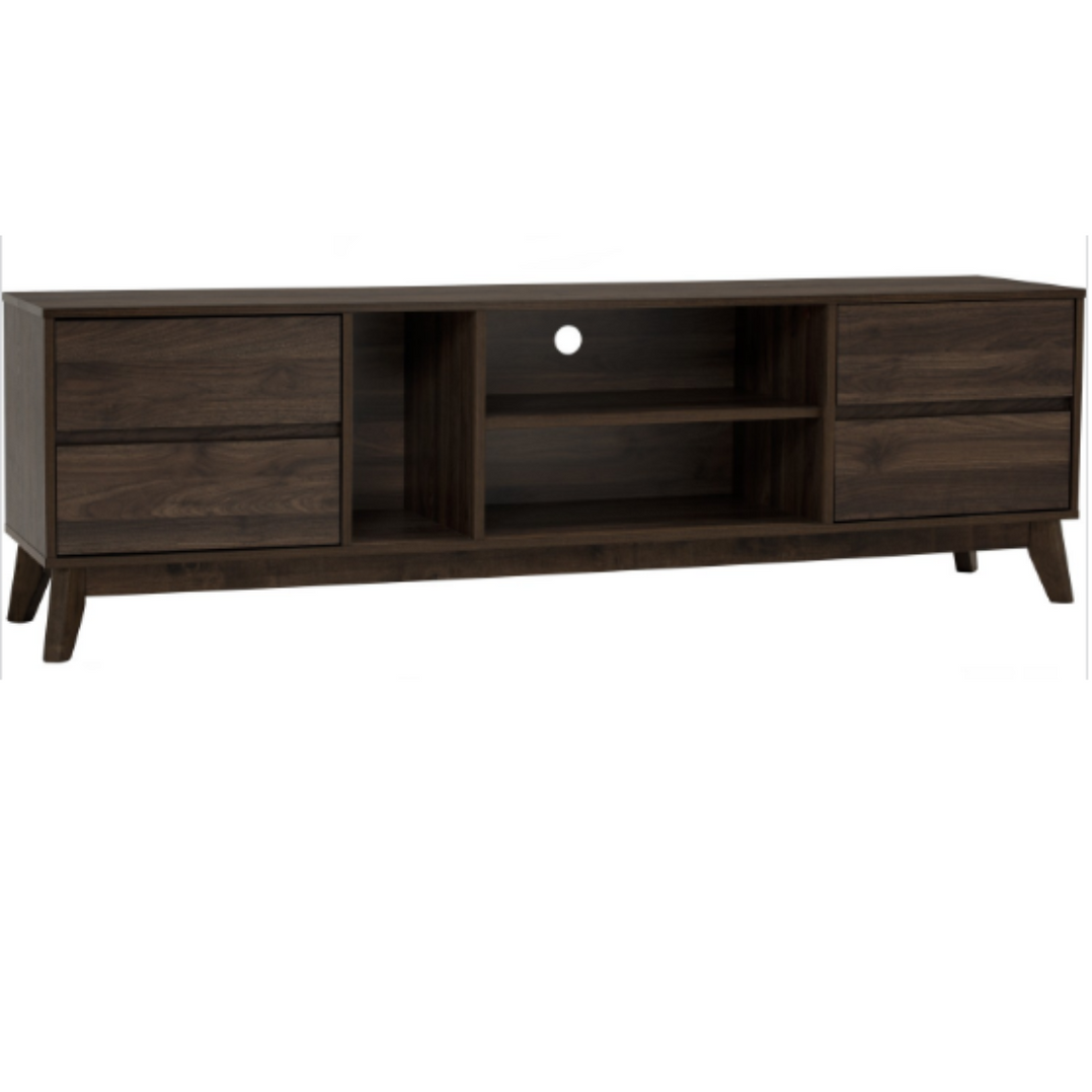 Hirai 1.8M TV Cabinet, Wood - Walnut — Novena Furniture Singapore