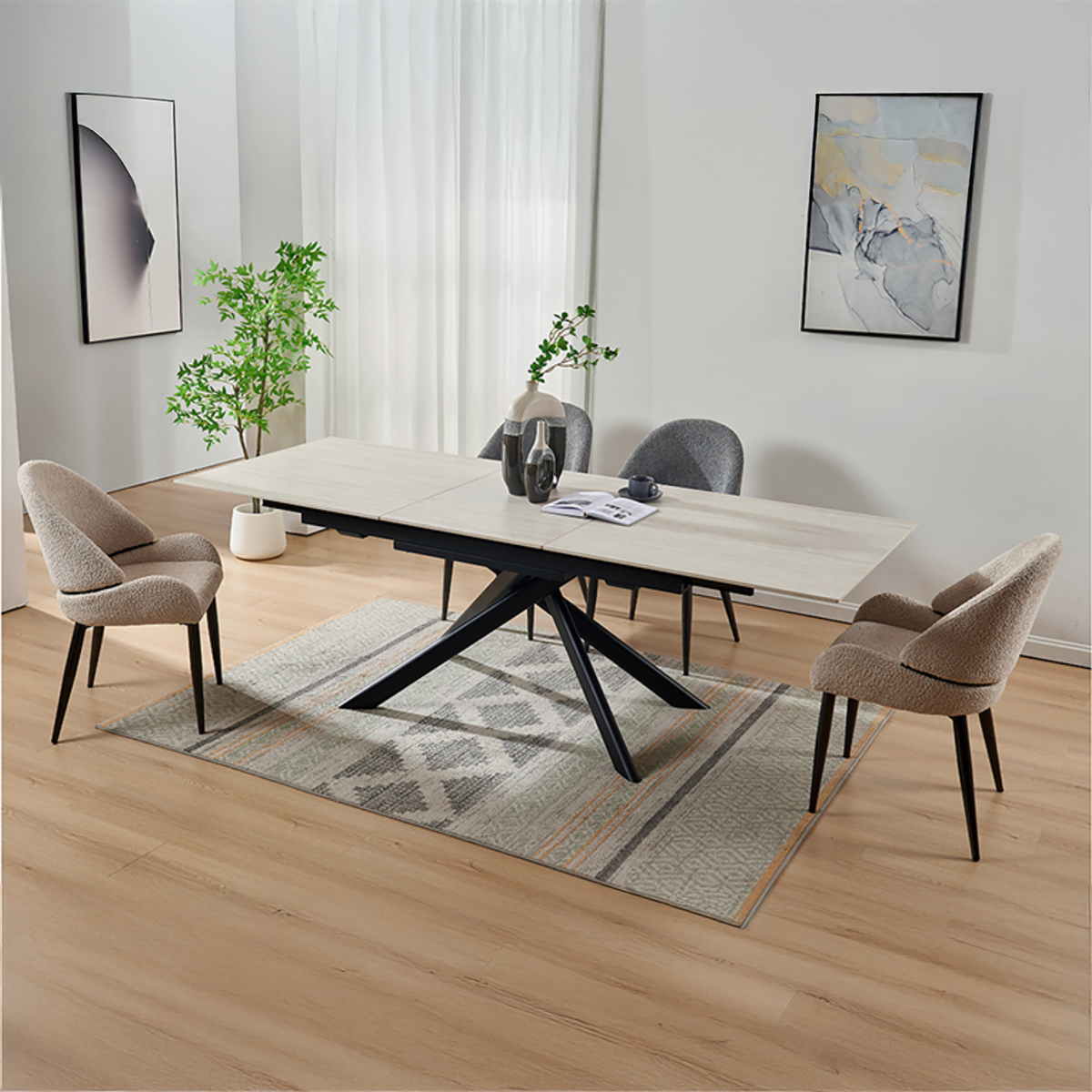 Sintered Stone Functional Dining Table, ND6385 — Novena Furniture Singapore