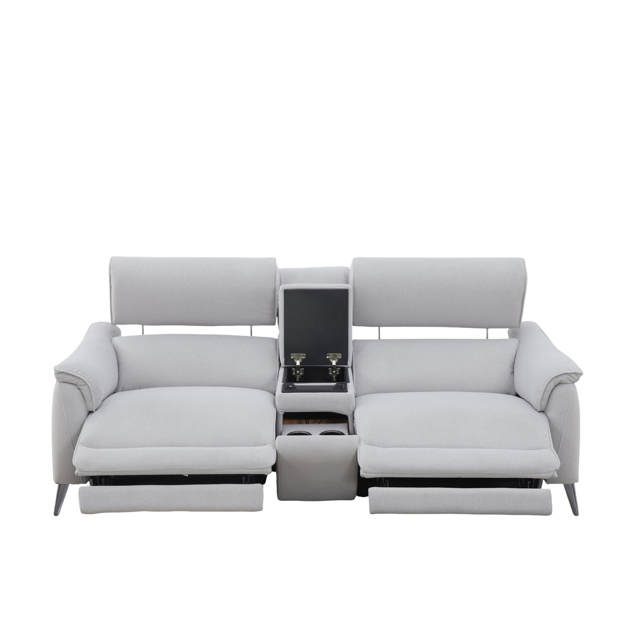 Xander 2.5 Seater Electric Recliner Sofa with Console Box, Fabric ...