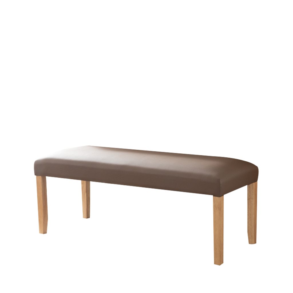Damica Bench, Wood/Vinyl - Natural/Mocha | Novena Furniture Singapore