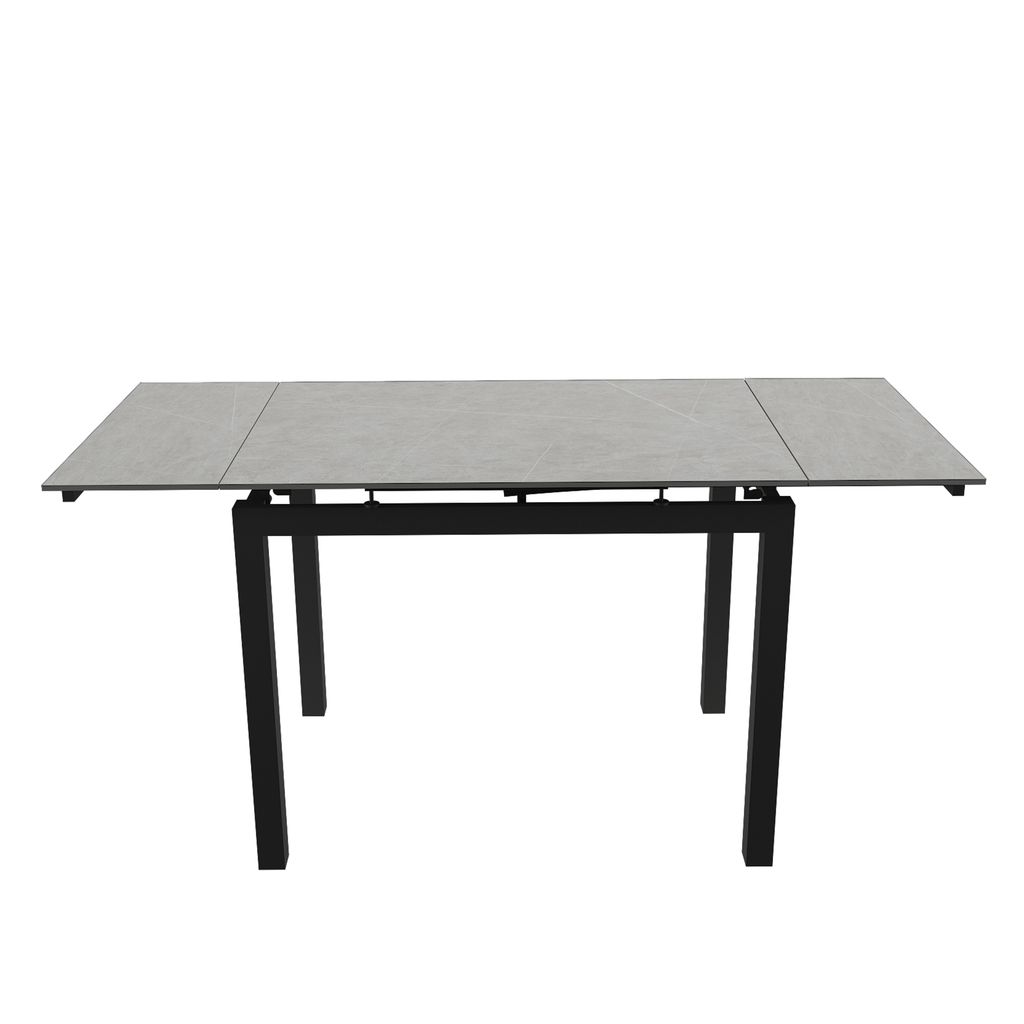 Ezio Extendable Dining Table, Sintered Stone - Matt Grey | Novena ...