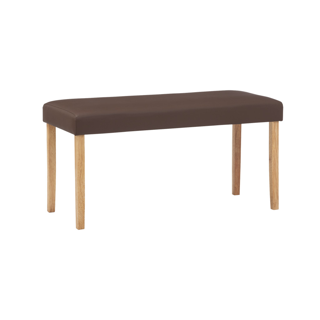 Lenore Dining Bench, Wood/Vinyl - Natural/Mocha | Novena Furniture ...