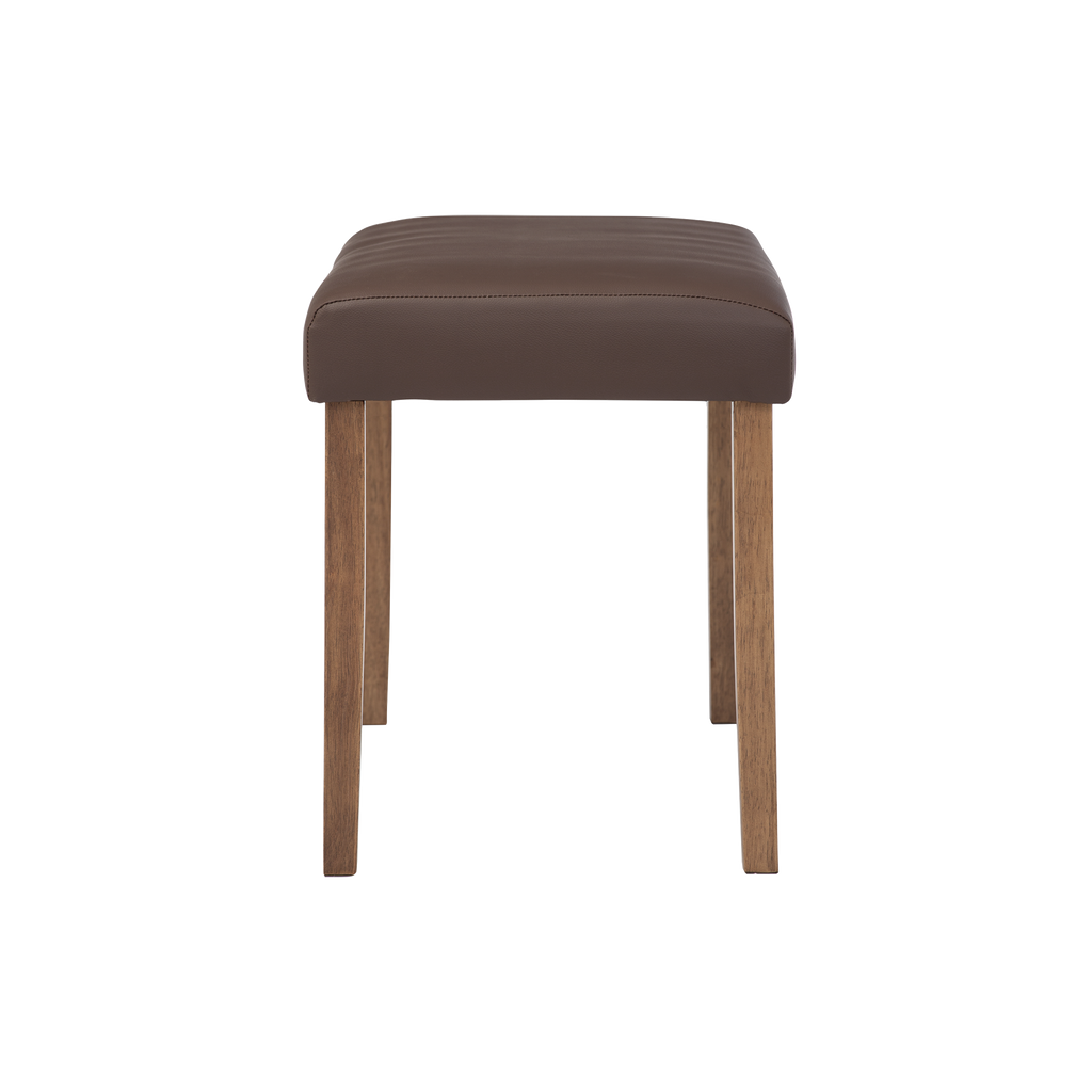 Lenore Dining Bench, Wood/Vinyl - Cocoa/Mocha | Novena Furniture Singapore